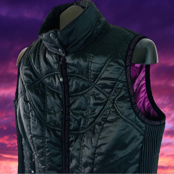 Harley-Davidson | Jackets & Coats | Harley Davidson Jacket Vest Magenta ...